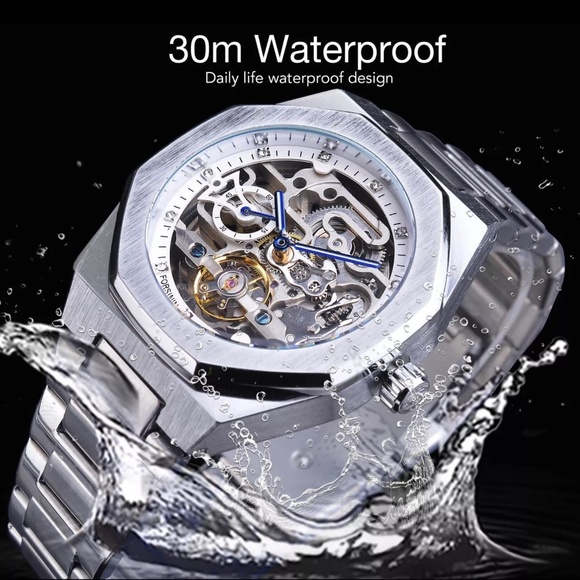 Forsining | Accessories | Mens Skeleton Mechanical Luminous Luxury ...